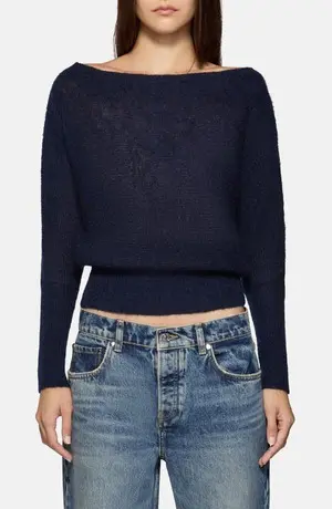 EB DENIM Alder Relaxed Sweater - Navy