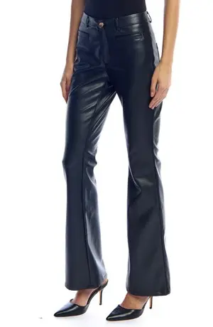 LBLC THE LABEL Faux Leather Flare Pants