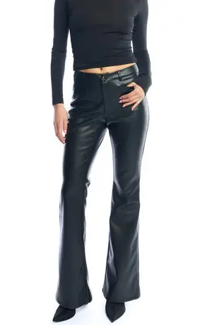 LBLC THE LABEL Faux Leather Flare Pants