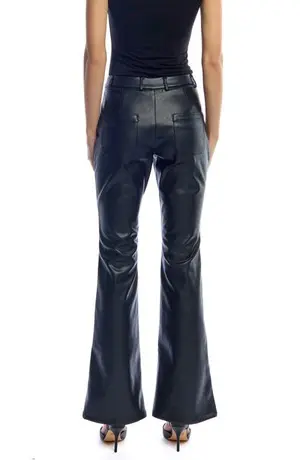 LBLC THE LABEL Faux Leather Flare Pants