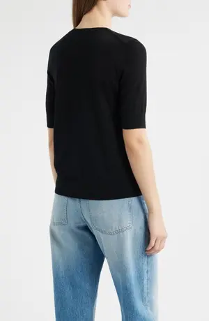 BOSS Farbella Short Sleeve Virgin Wool Sweater