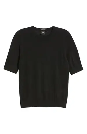 BOSS Farbella Short Sleeve Virgin Wool Sweater