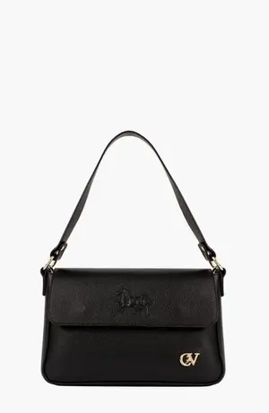 CAVALINHO Signature Cv Leather Shoulder Bag 642 - Black