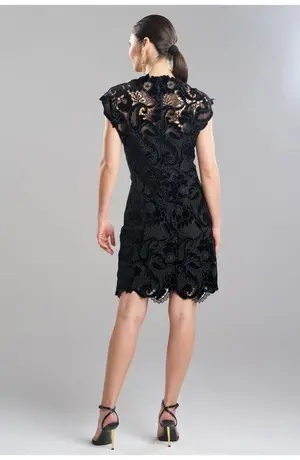 Natori Shirin Velvet Lace Sheath Dress