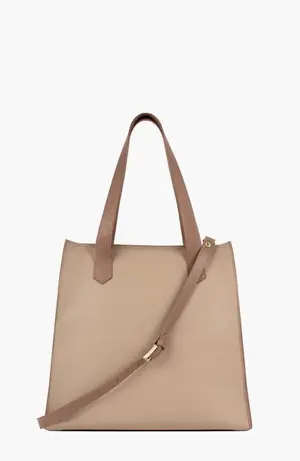 CAVALINHO Signature Cv Leather Tote Bag 645 - Sand/beige