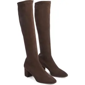 LK BENNETT Eldon Knee-high Suede Boots - Dark Chocolate