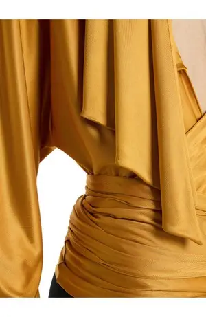 Balmain Flowy Jersey Tie-front Blouse