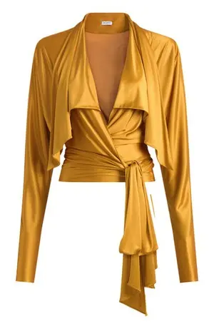 Balmain Flowy Jersey Tie-front Blouse
