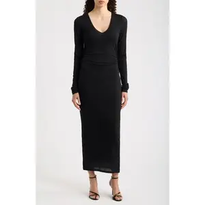 Sam Edelman Side Ruched Long Sleeve Maxi Dress