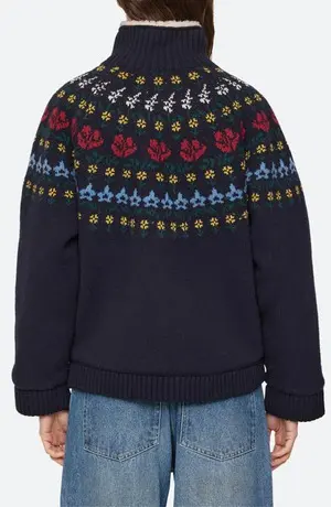 Sea Preston Faux Shearling Lined Knit Jacket