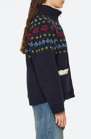 Sea Preston Faux Shearling Lined Knit Jacket