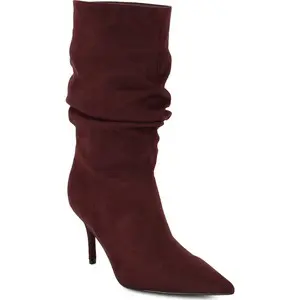 Nine West Murto Faux Suede Slouch Boot Dark Red