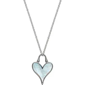 ROSEATE Lovelock & Mother-of-pearl Heart Pendant Necklace - Sterling Silver