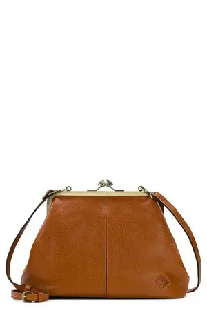 PATRICIA NASH Sofia Small Frame Leather Crossbody Bag - Cognac