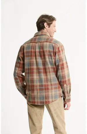 JACHS Knit Flannel Button-up Shirt - Brown