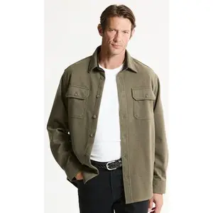 JACHS Poly Rayon Twill Overshirt Olive