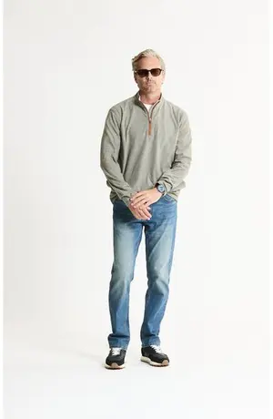JACHS Ultra Soft Heather Pullover Quarter Zip - Olive