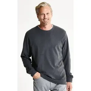 JACHS Ultra Soft Heather Knit Crewneck Sweatshirt - Black