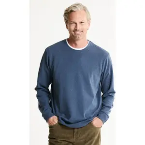 JACHS Ultra Soft Heather Knit Crewneck Sweatshirt - Navy