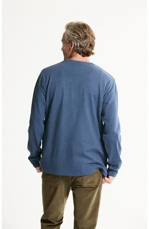 JACHS Ultra Soft Heather Knit Crewneck Sweatshirt - Navy