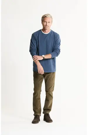 JACHS Ultra Soft Heather Knit Crewneck Sweatshirt - Navy