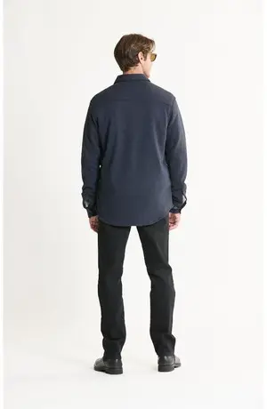 JACHS Stretch Twill Utility Overshirt - Navy