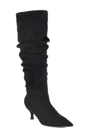 Nine West Sawyor Faux Leather Knee High Slouch Boots - Black