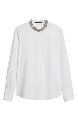 Kobi Halperin Camryn Embellished Silk Blouse