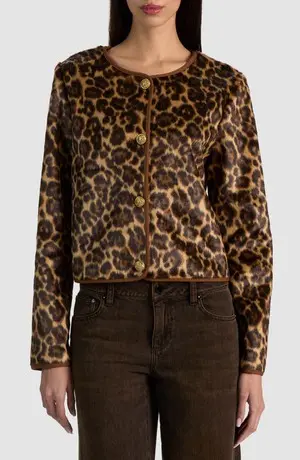 Alice + Olivia Alma Leopard Print Faux Fur Jacket - Spotted Leopard