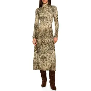 Ramy Brook Valerie Turtleneck Midi Dress - Bone Python
