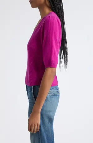 Ramy Brook Cassidee Puff Sleeve Cashmere Sweater