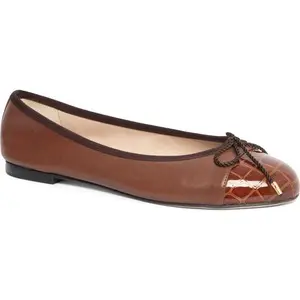 PAUL MAYER ATTITUDES Best Cap Toe Ballet Flat Cognac