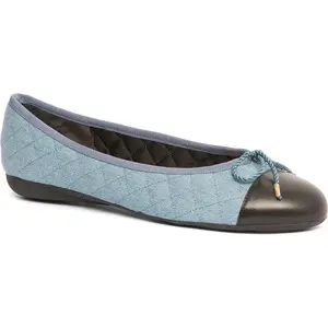 PAUL MAYER ATTITUDES Best Cap Toe Ballet Flat Denim/black