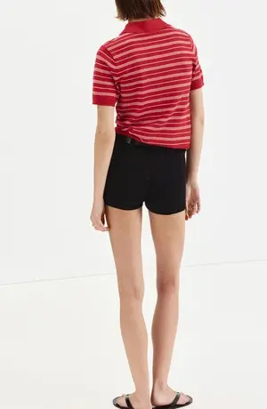 Mango Stripe Polo Sweater - Red