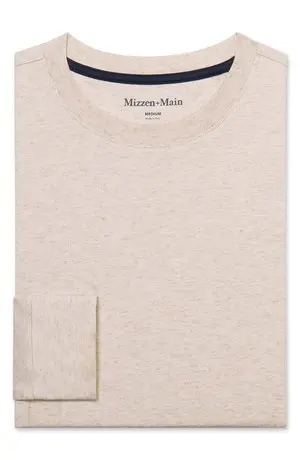 Mizzen+main Palmer Trim Fit Pima Cotton T-shirt - Oat Heather