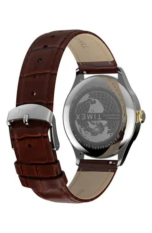 Timex® Waterbury Classic Leather Strap Watch - Brown