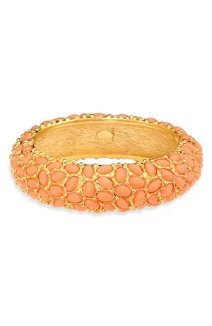 KENNETH JAY LANE Semiprecious Stone Cabochon Oval Bracelet - Coral