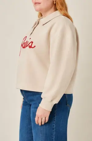 English Factory Lettering Polo Sweatshirt