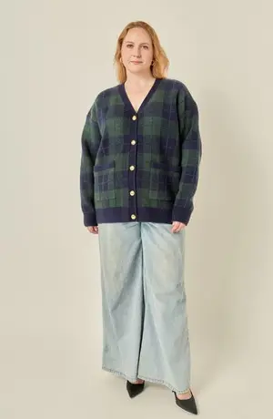 English Factory Check Cardigan