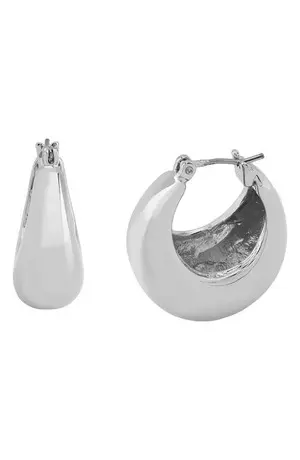 Robert Lee Morris Huggie Hoop Earrings - Silver