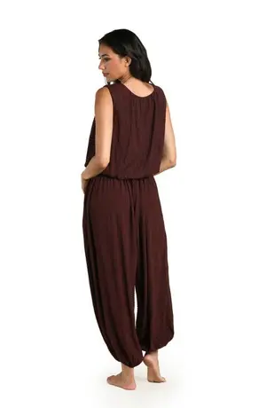 La Blanca Puckered Up Crochet Detail Cover-up Balloon Pants - Java