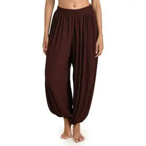 La Blanca Puckered Up Crochet Detail Cover-up Balloon Pants - Java