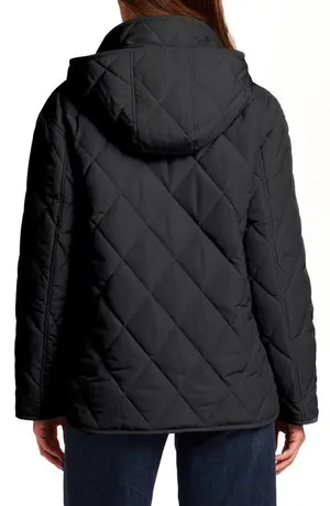 Gallery Quilted Stand Collar Jacket - Black
