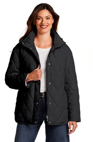 Gallery Quilted Stand Collar Jacket - Black
