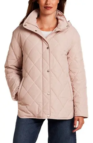 Gallery Quilted Stand Collar Jacket Soft Blush