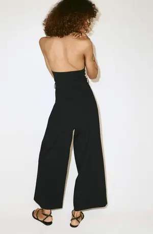 Mango Pleated Halter Jumpsuit
