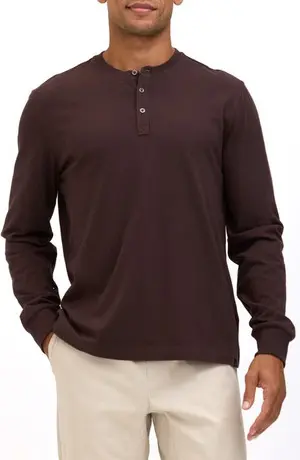 THREADS 4 THOUGHT Doug Organic Cotton Henley - Cocoa