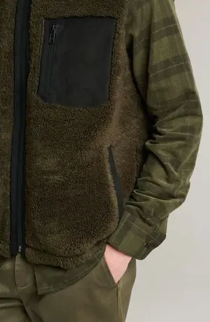 Vince Faux Fur Sherpa Zip Vest