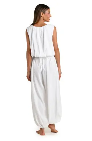 La Blanca Puckered Up Sleeveless Cover-up Top - White