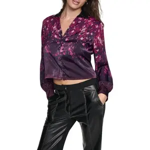Dkny Abstract Print Long Sleeve Woven Shirt - Paillette